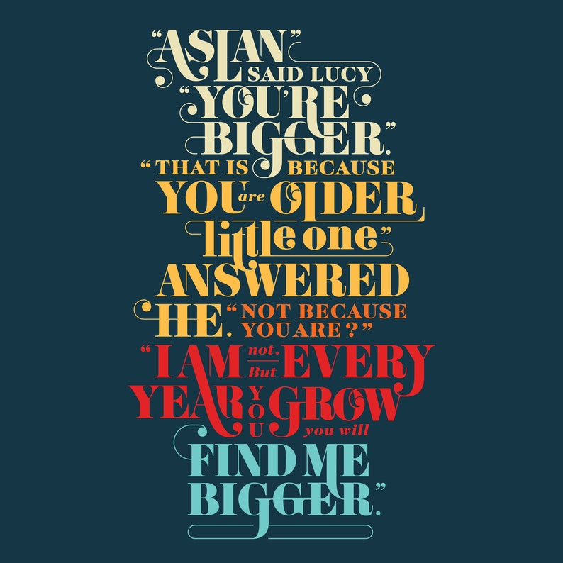 The Chronicles of Narnia "every Year You Grow" Aslan Quote Poster - Etsy