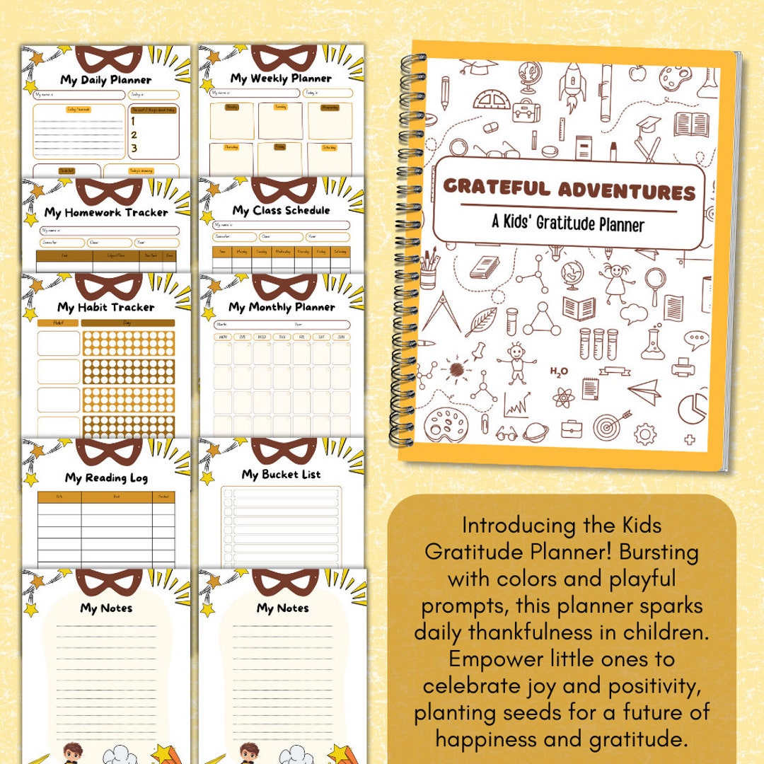 Kid's Gratitude Journal and Planner Bundle for Boys & Girls - Etsy