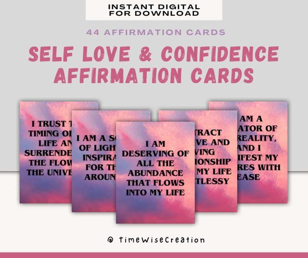 44 Affirmation Cards Printable, Affirmation Cards Digital, Vision Board ...