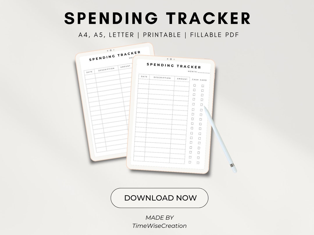 Smart Spending Trackerprintable Budget Template & Financial Planner A4 ...
