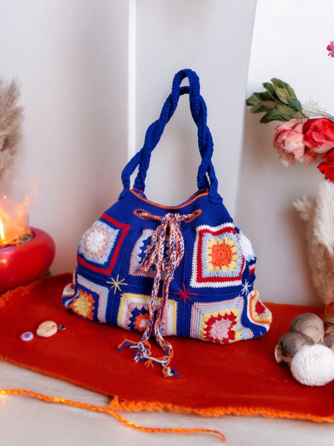 Woven Bag in Rainbow Colors Colorful Crochet Bag Lively and Fun Designs ...
