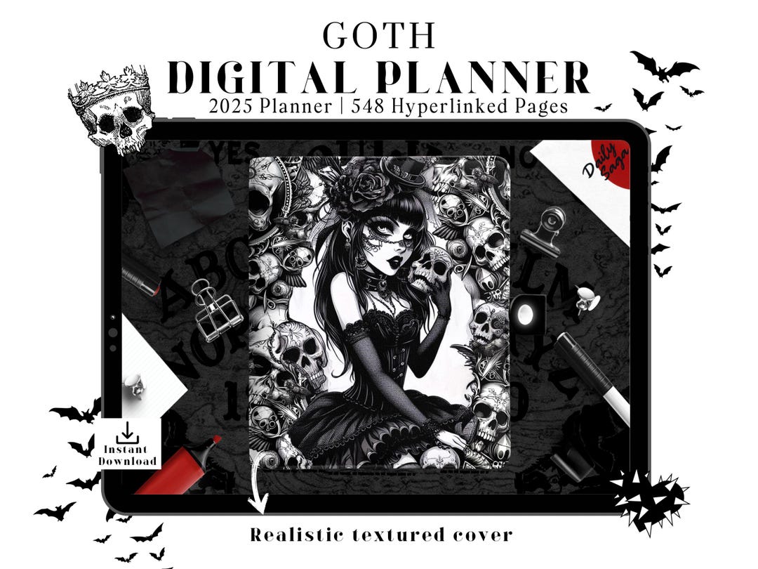 2025 Goth Planner, Gothic Digital Planner, Witchy Planner, 2025 Goth ...