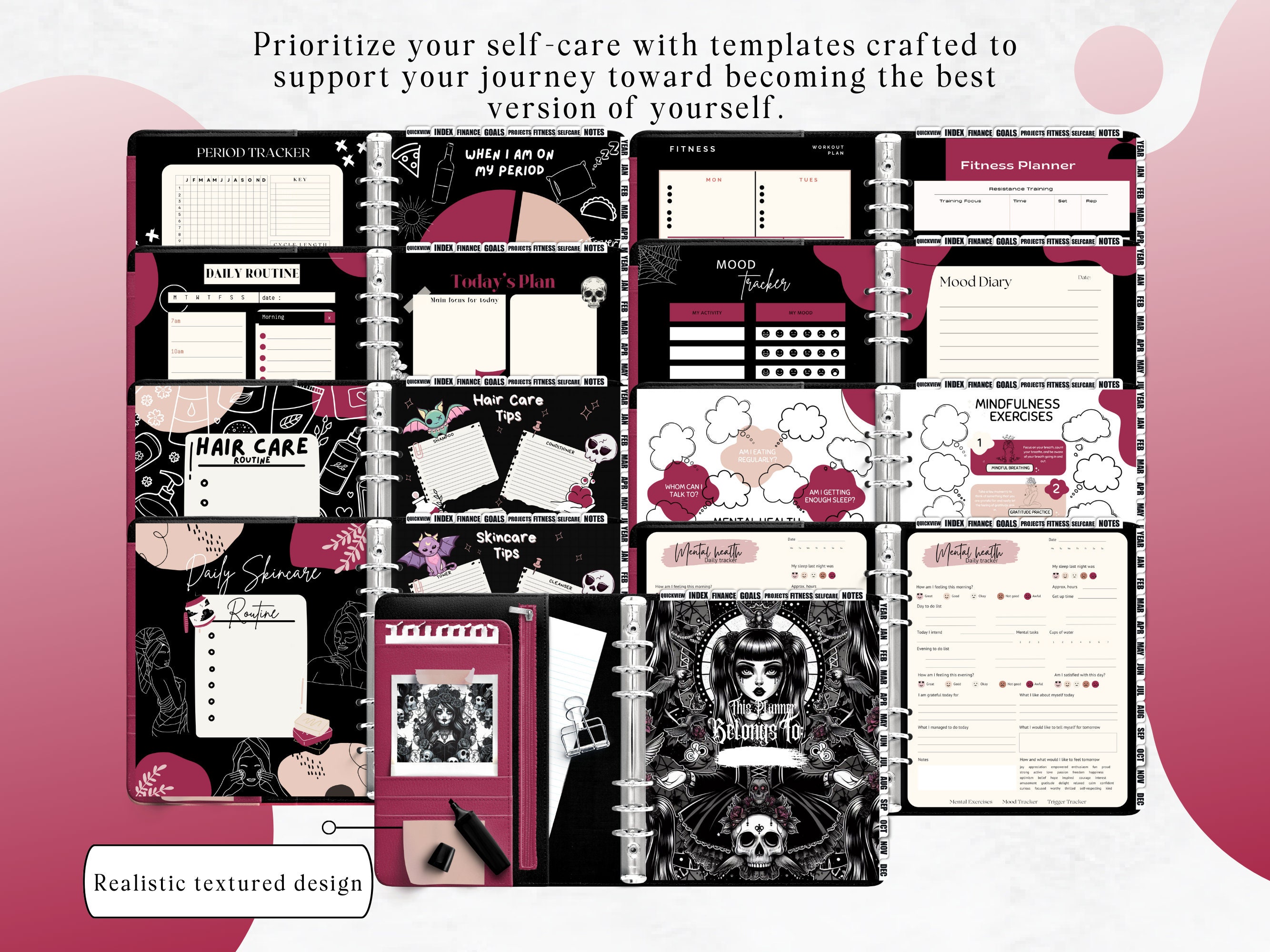 Goth Digital Planner, Witchy Planner, 2024 Goth Digital Planner, Goth ...