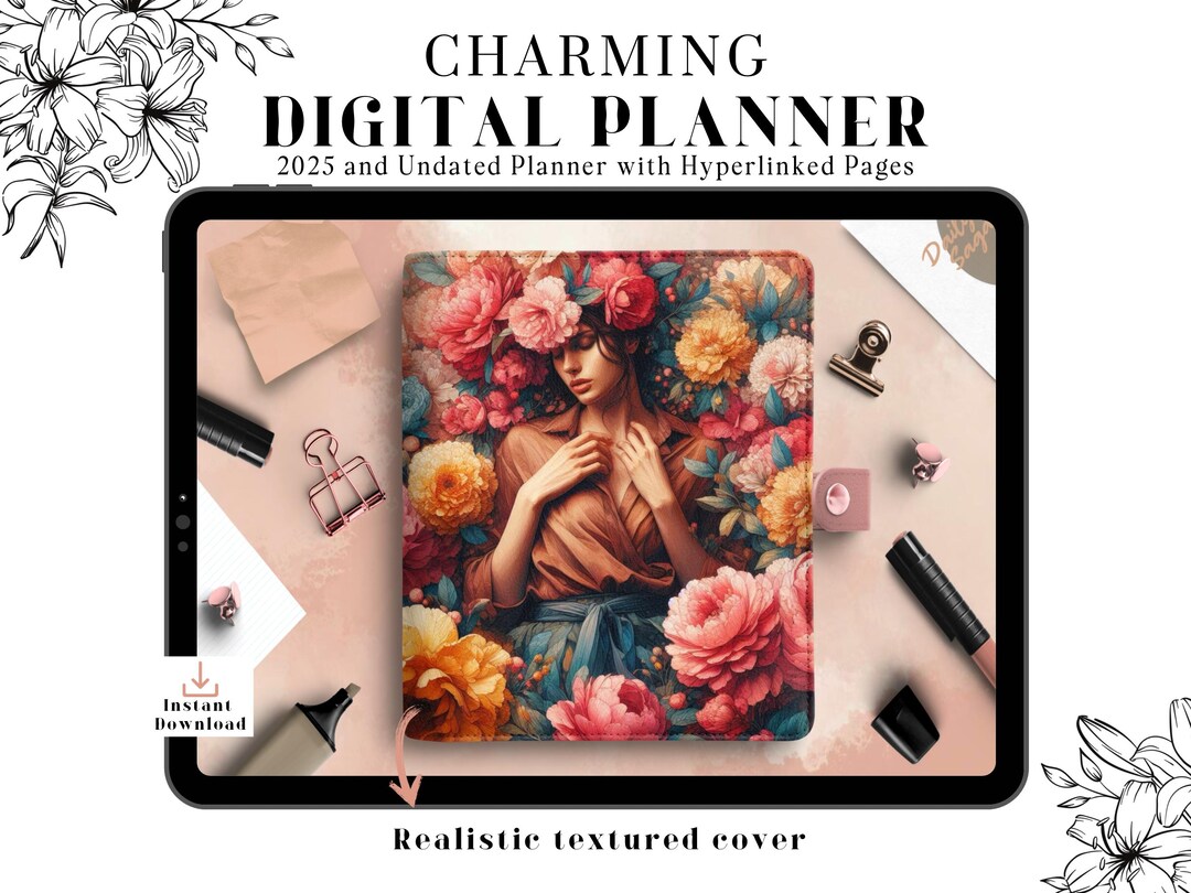 2025 and Undated Digital Planner, Task Tracker, 2025 Digital Calendar ...