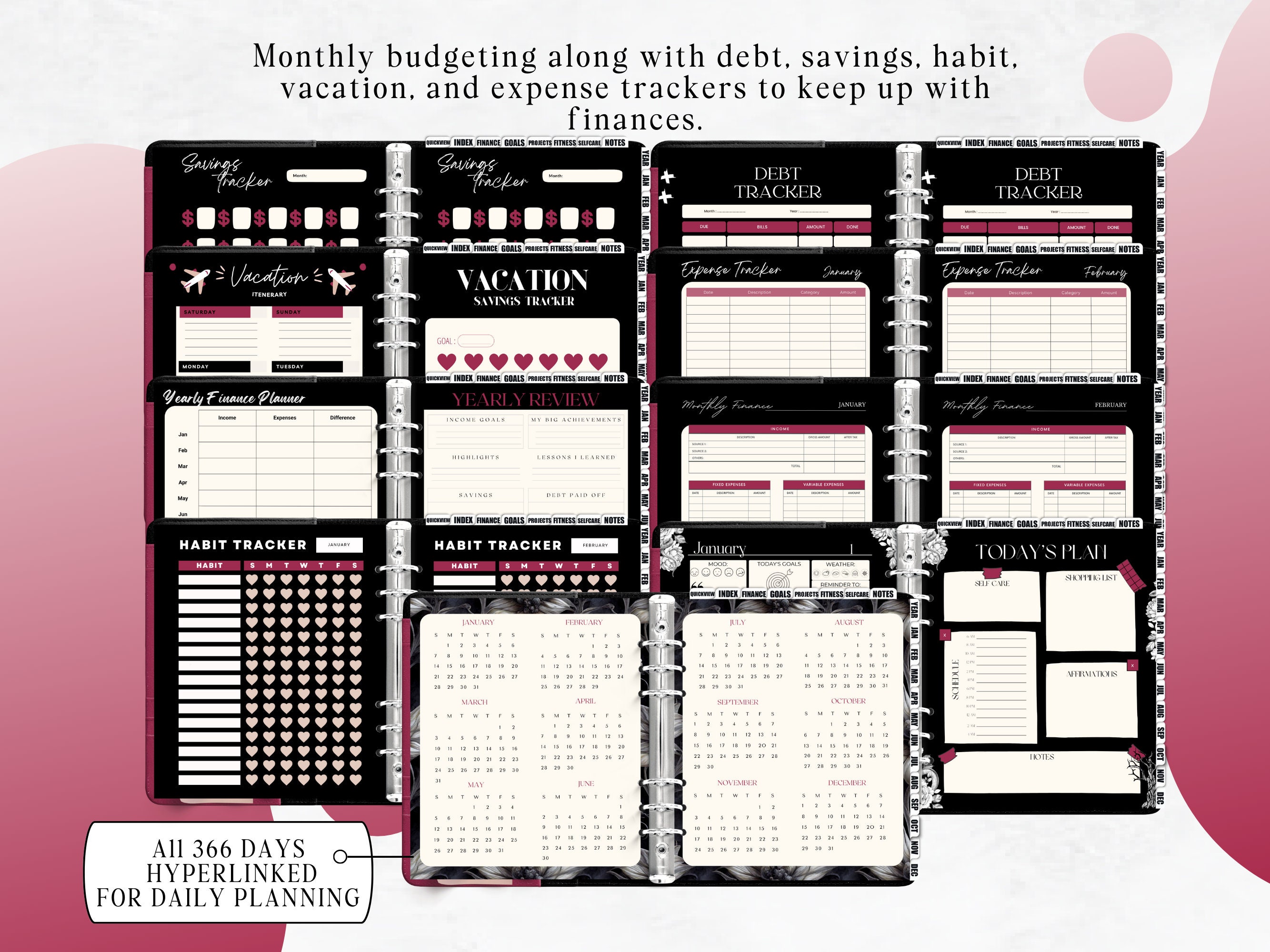 Goth Digital Planner, Witchy Planner, 2024 Goth Digital Planner, Goth ...