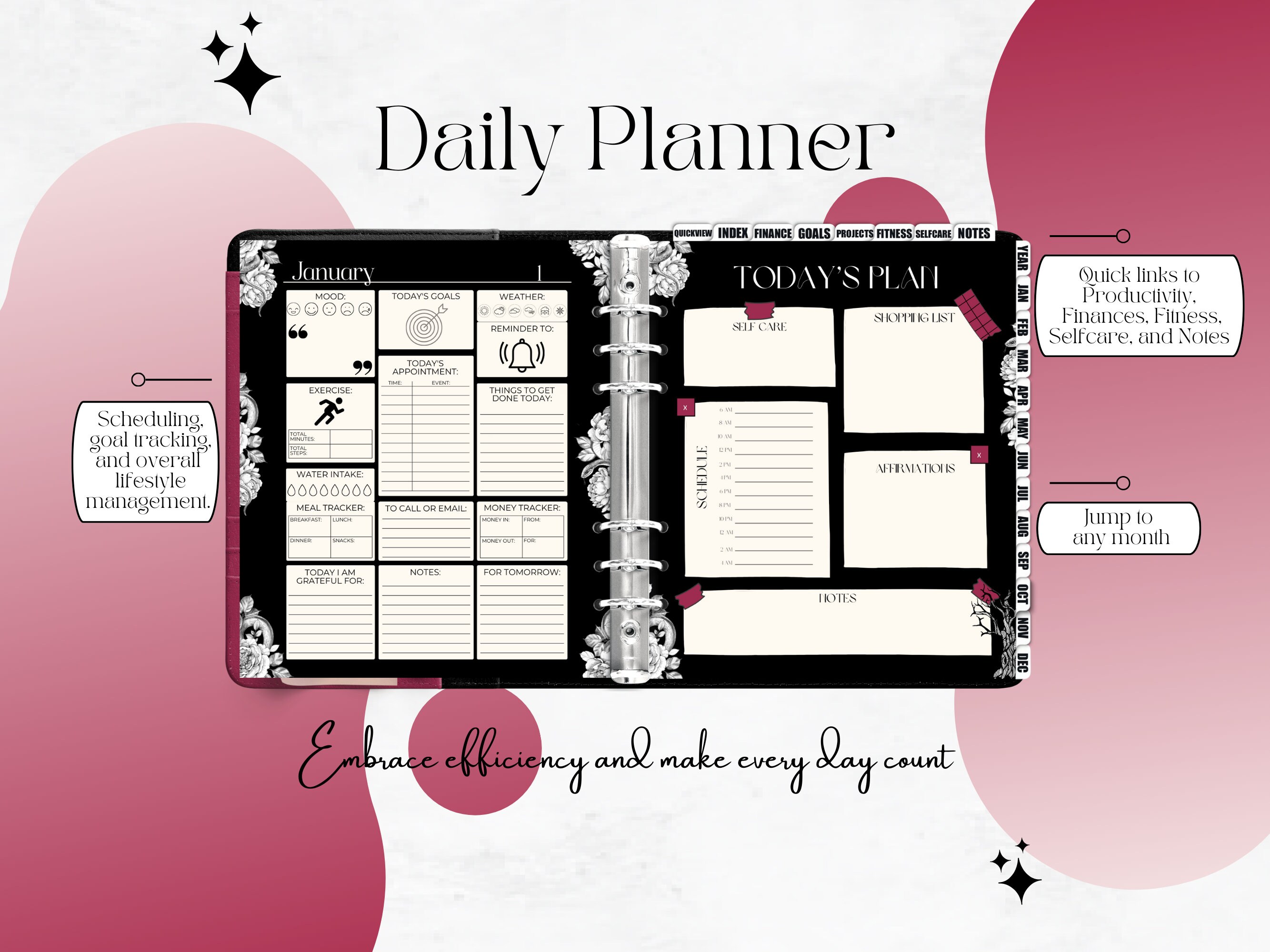 Goth Digital Planner, Witchy Planner, 2024 Goth Digital Planner, Goth ...