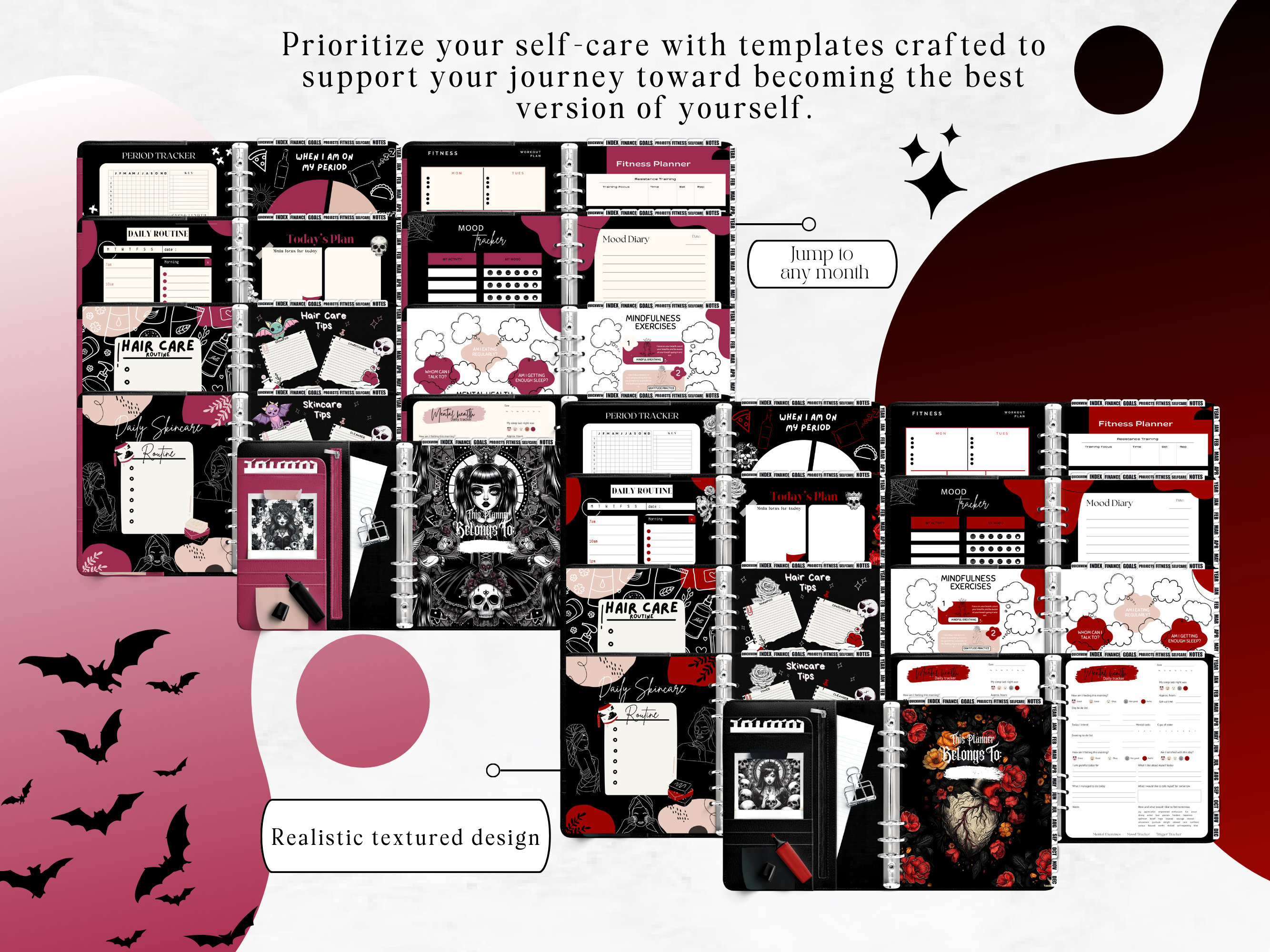 2025 Goth Planner, Gothic Digital Planner Bundle, 2025 Gothic Planner ...