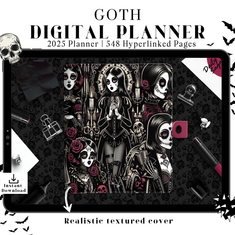 Goth 2025 Digital Planner - Etsy