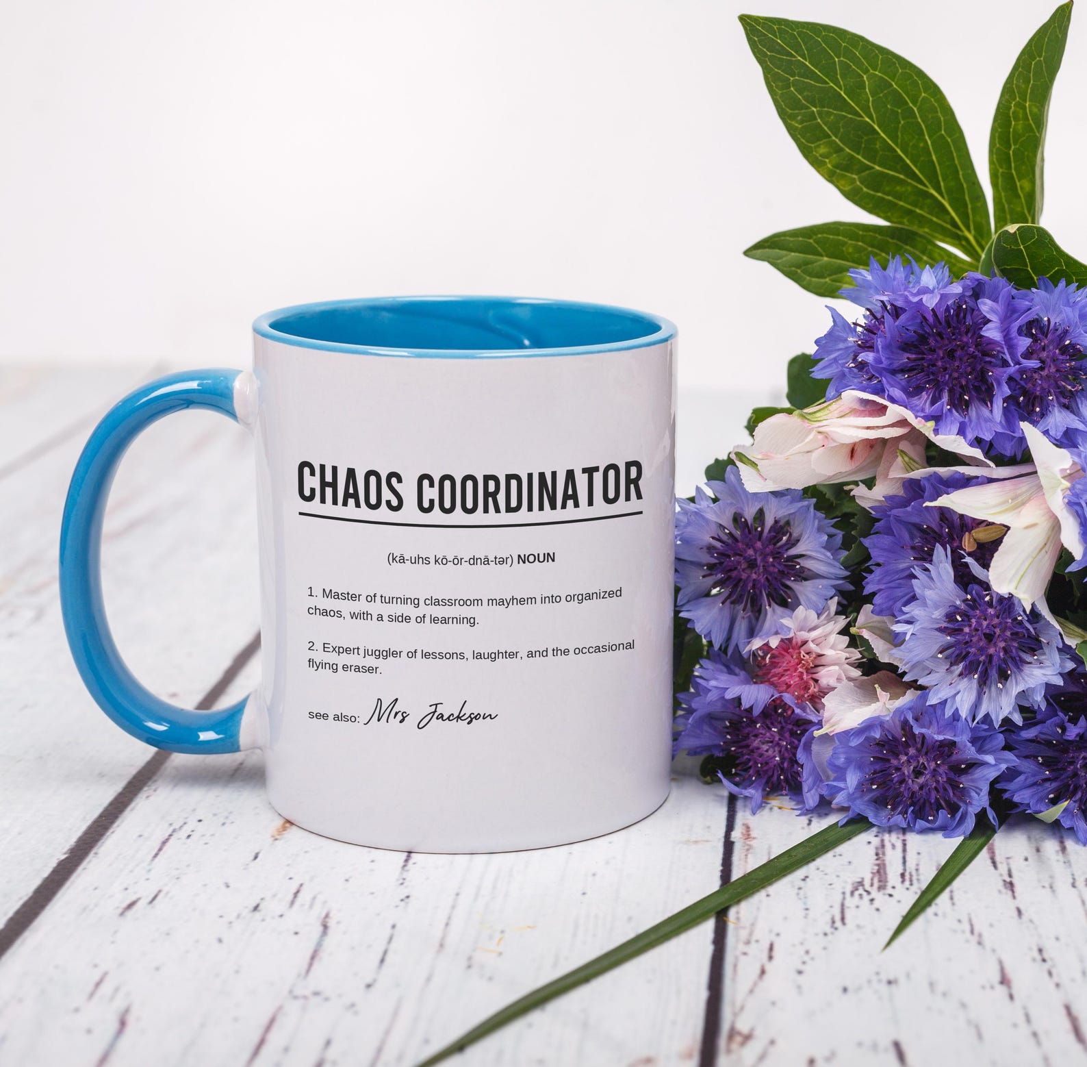 Personalized Chaos Coordinator Teacher Mug Gift, Teacher Appreciation ...