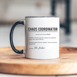 Personalized Chaos Coordinator Teacher Mug Gift, Teacher Appreciation ...