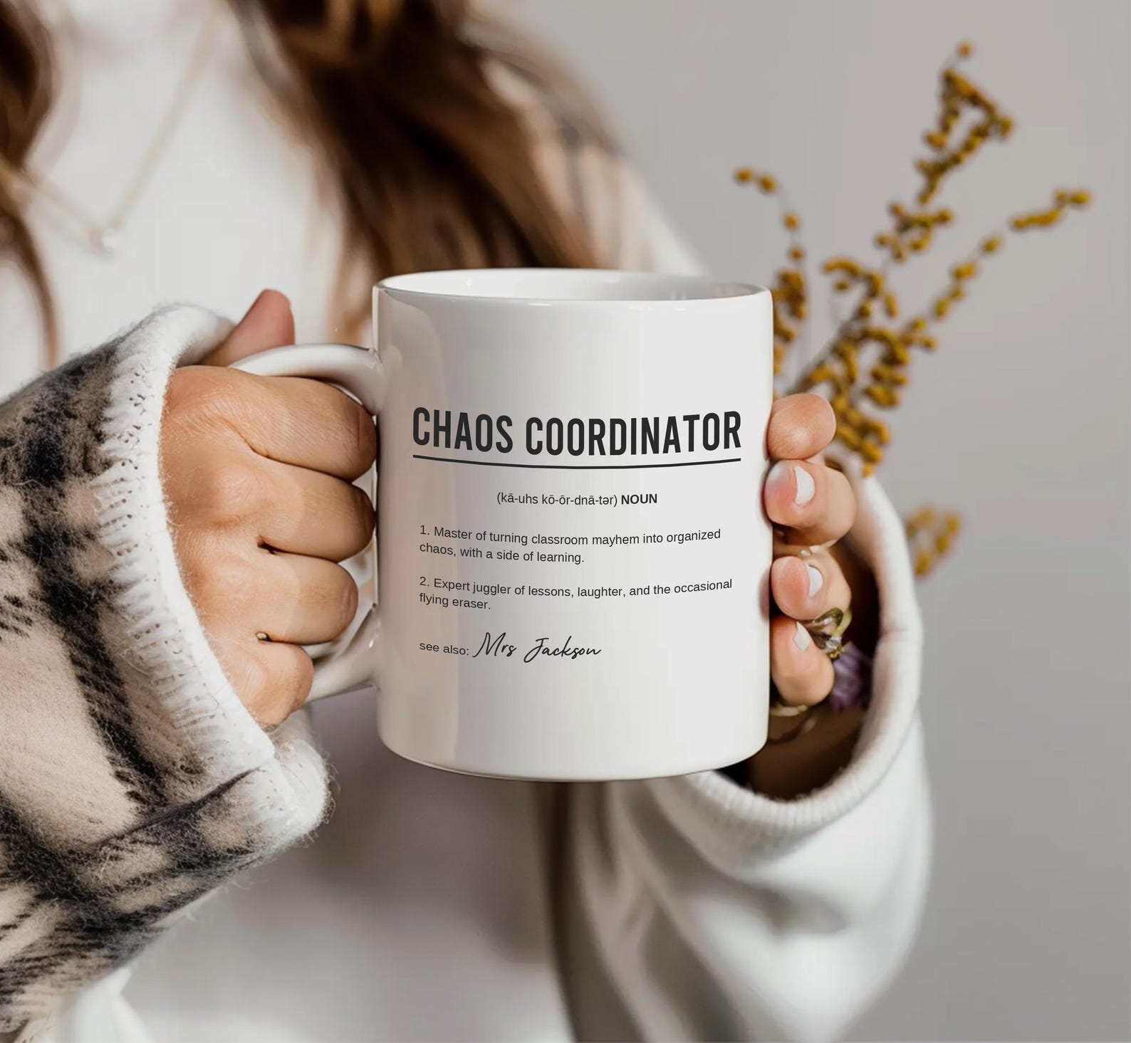 Personalized Chaos Coordinator Teacher Mug Gift, Teacher Appreciation ...