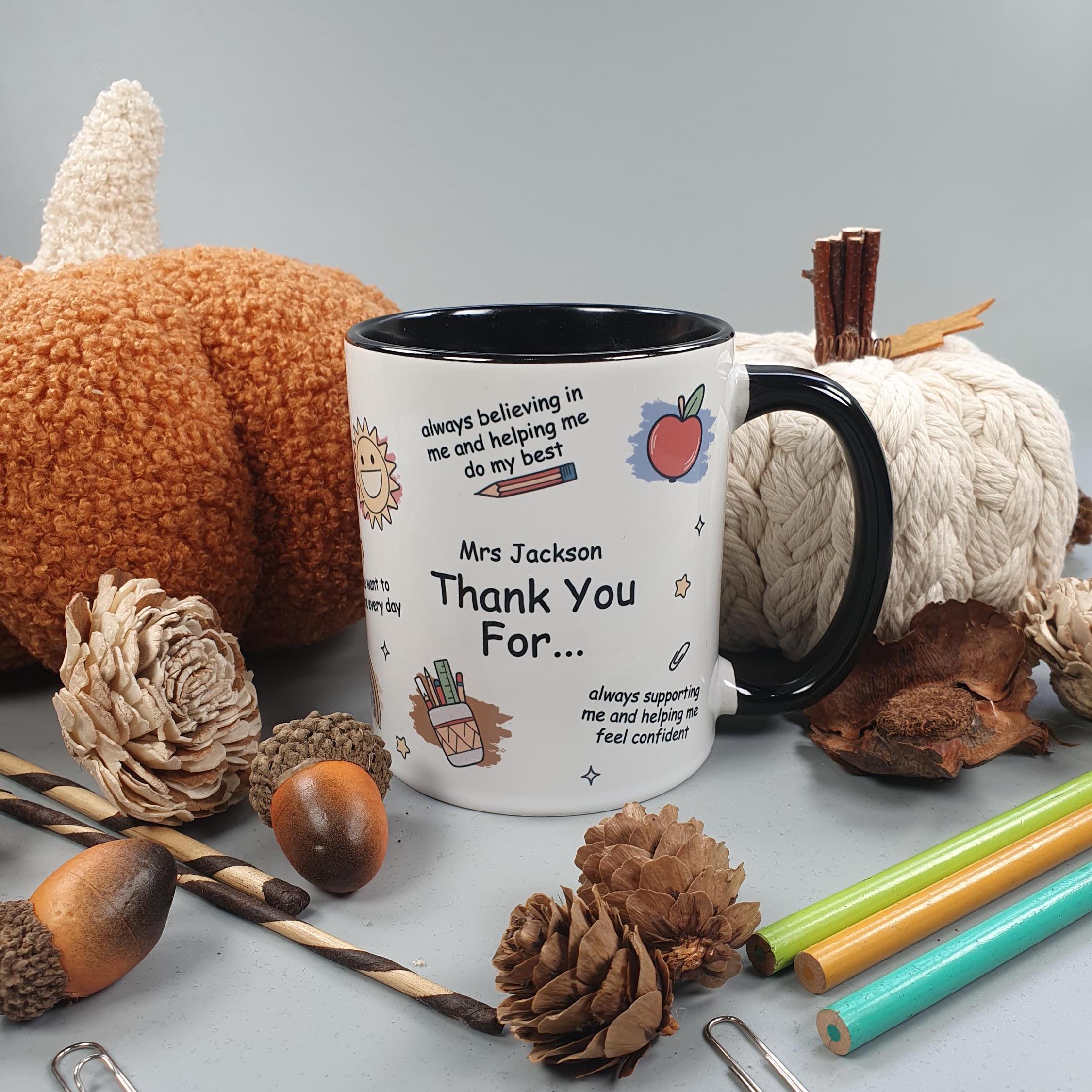 Personalized Thank You Teacher Mug, Teacher Appreciation Gift, Back to ...