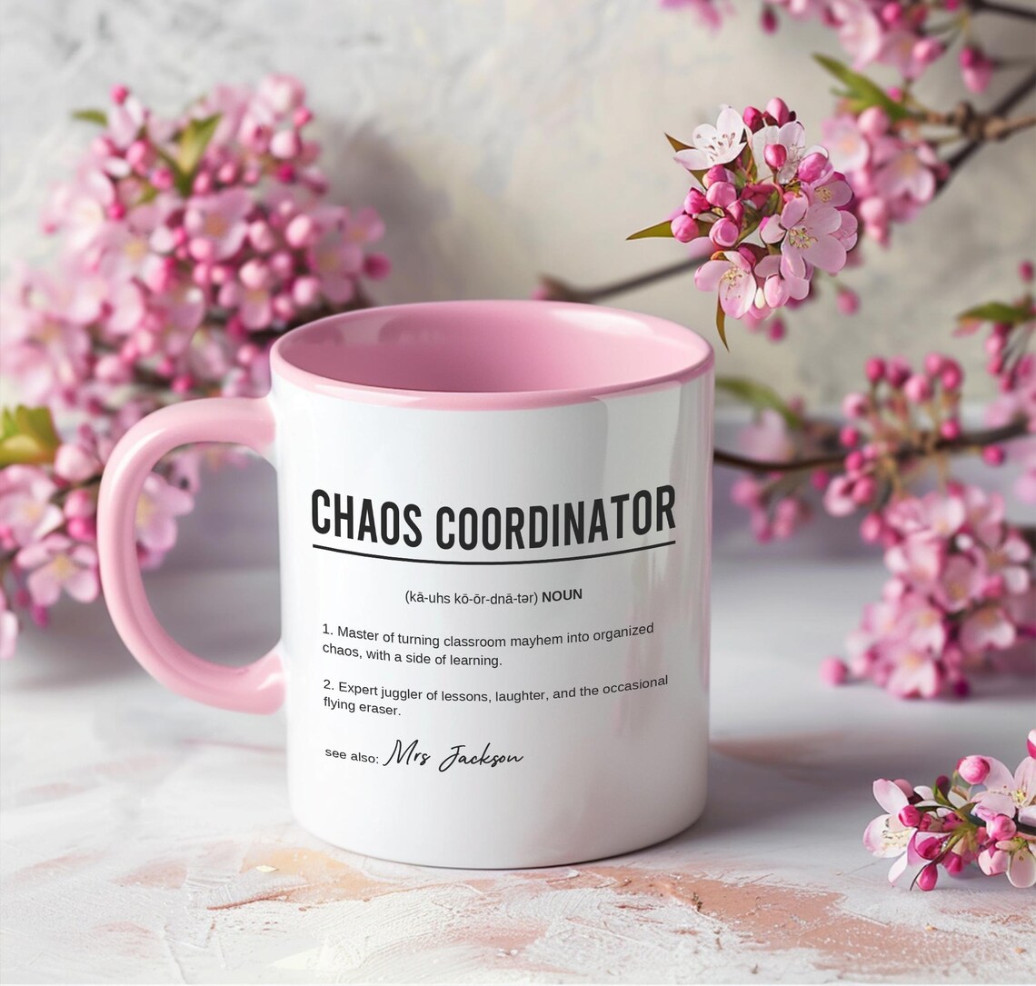 Personalized Chaos Coordinator Teacher Mug Gift, Teacher Appreciation ...