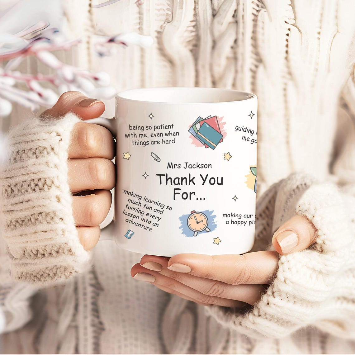 Personalized Thank You Teacher Mug, Teacher Appreciation Gift, Back to ...