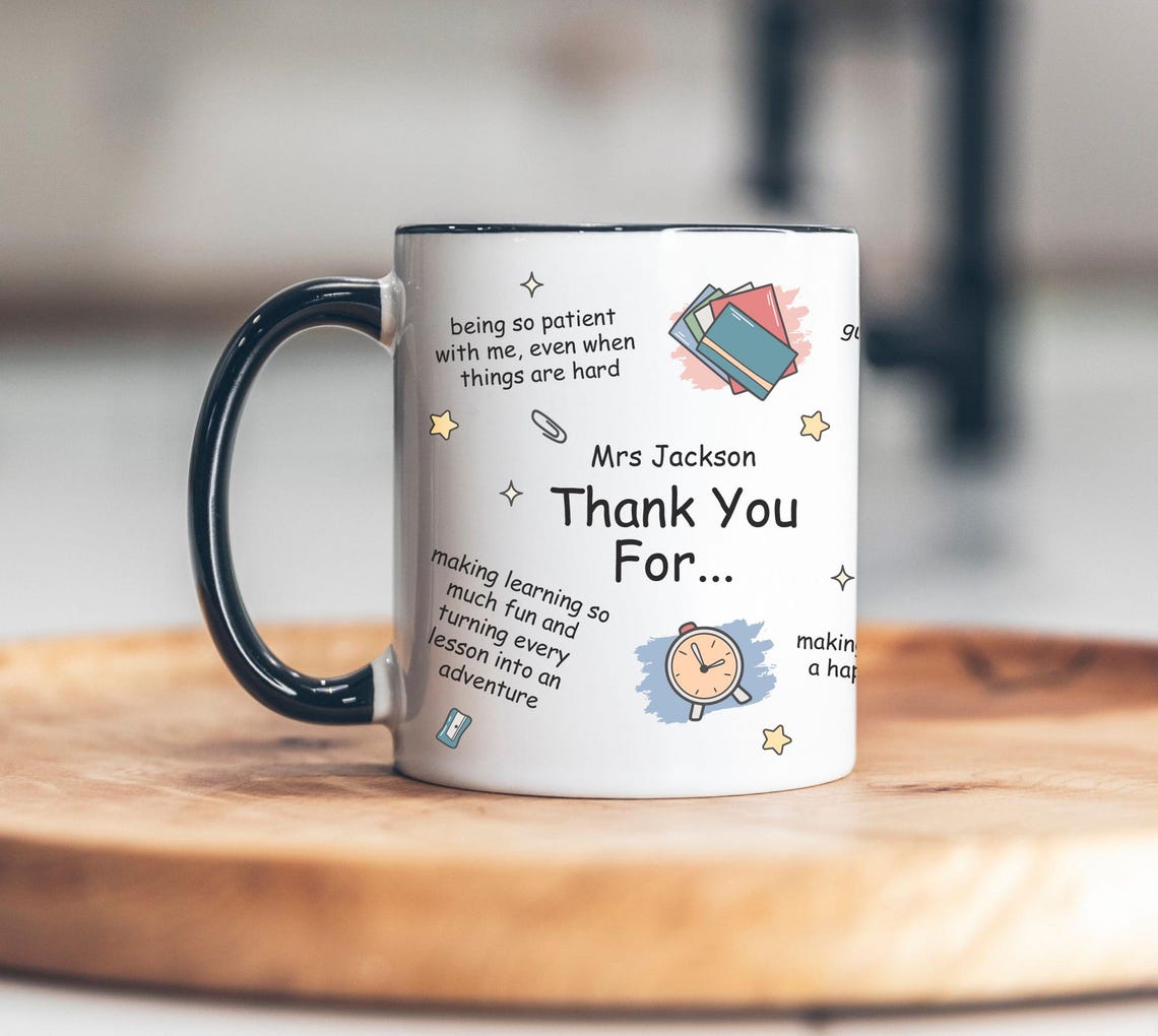 Personalized Thank You Teacher Mug, Teacher Appreciation Gift, Back to ...