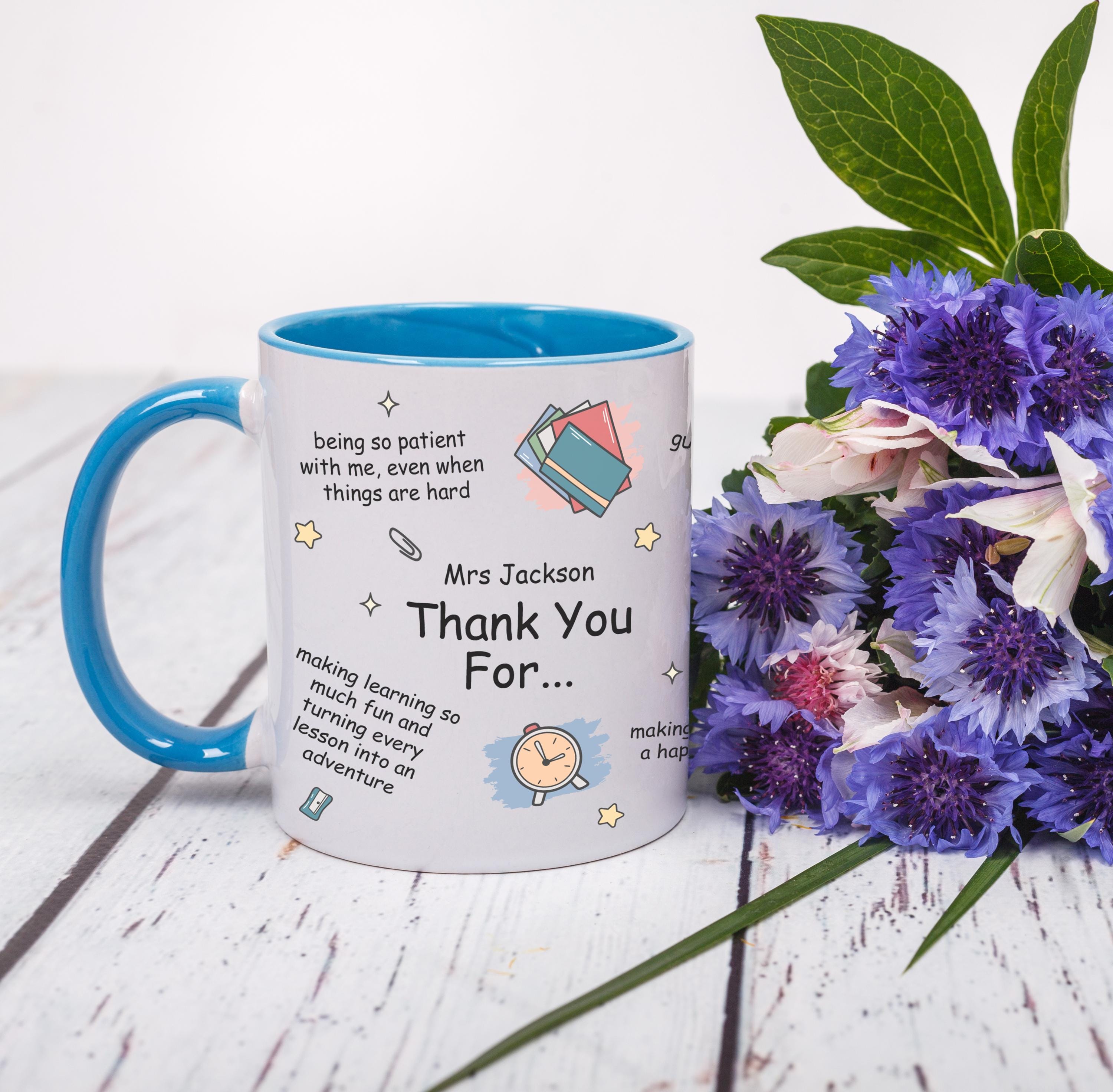Personalized Thank You Teacher Mug, Teacher Appreciation Gift, Back to ...