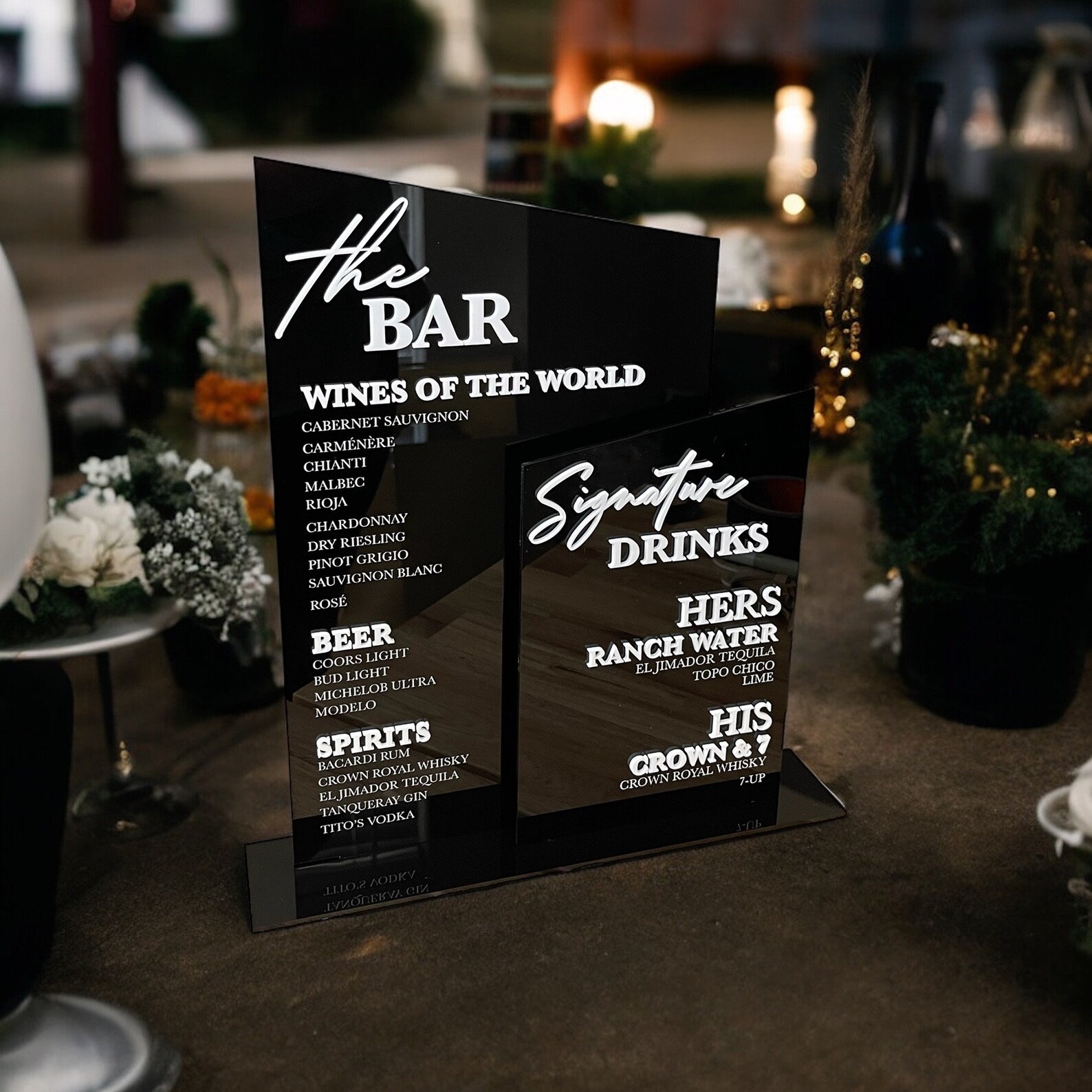 Custom Acrylic Wedding Bar Sign - Signature Drink Sign - Wedding Bar ...