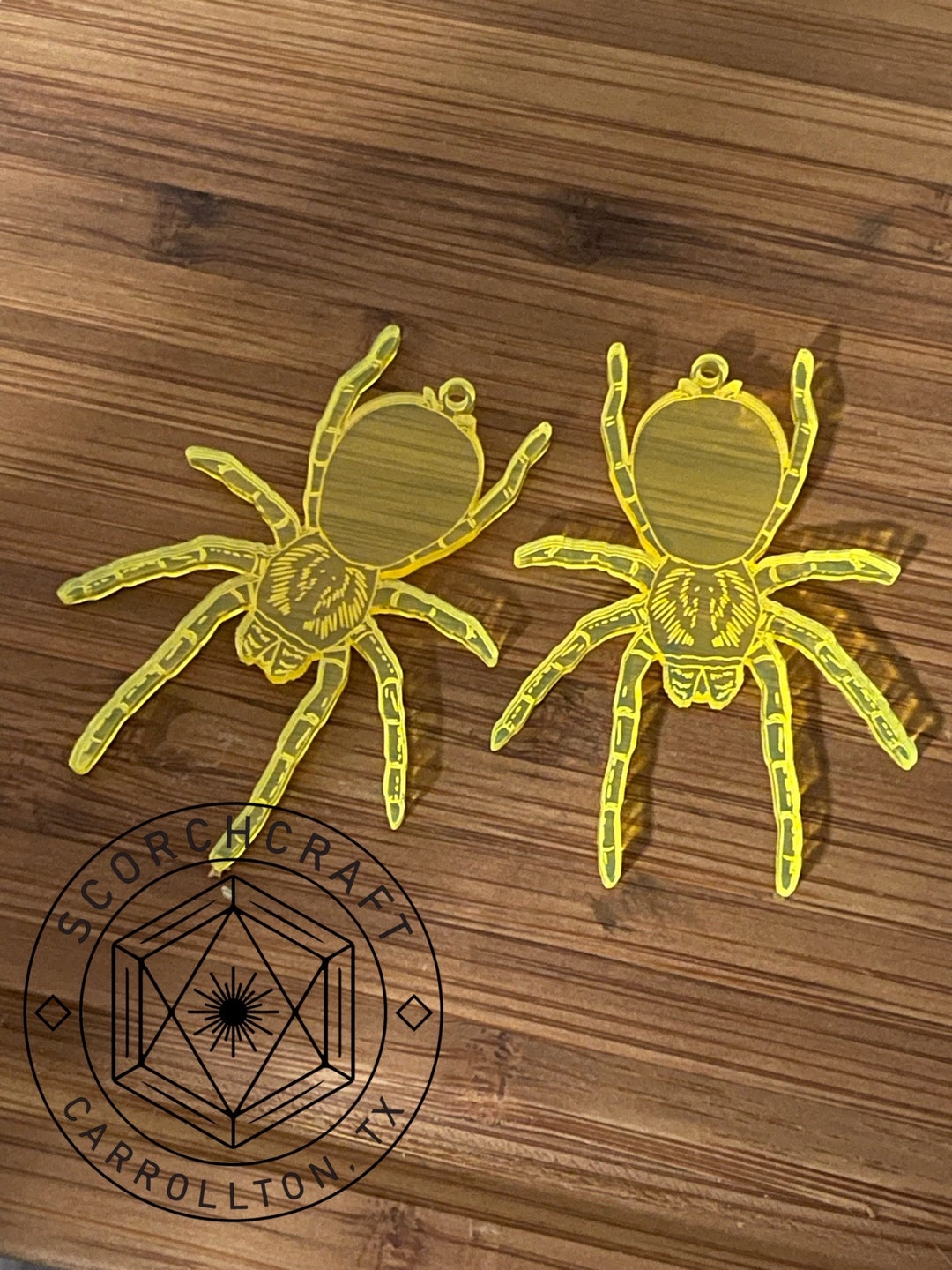 Neon Yellow Spider/terantula or Beetle Earrings, Entemology Statement Jewelry, Bold Fashion ...