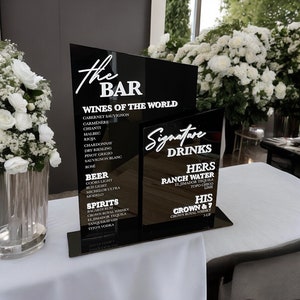 Custom Acrylic Wedding Bar Sign - Signature Drink Sign - Wedding Bar ...