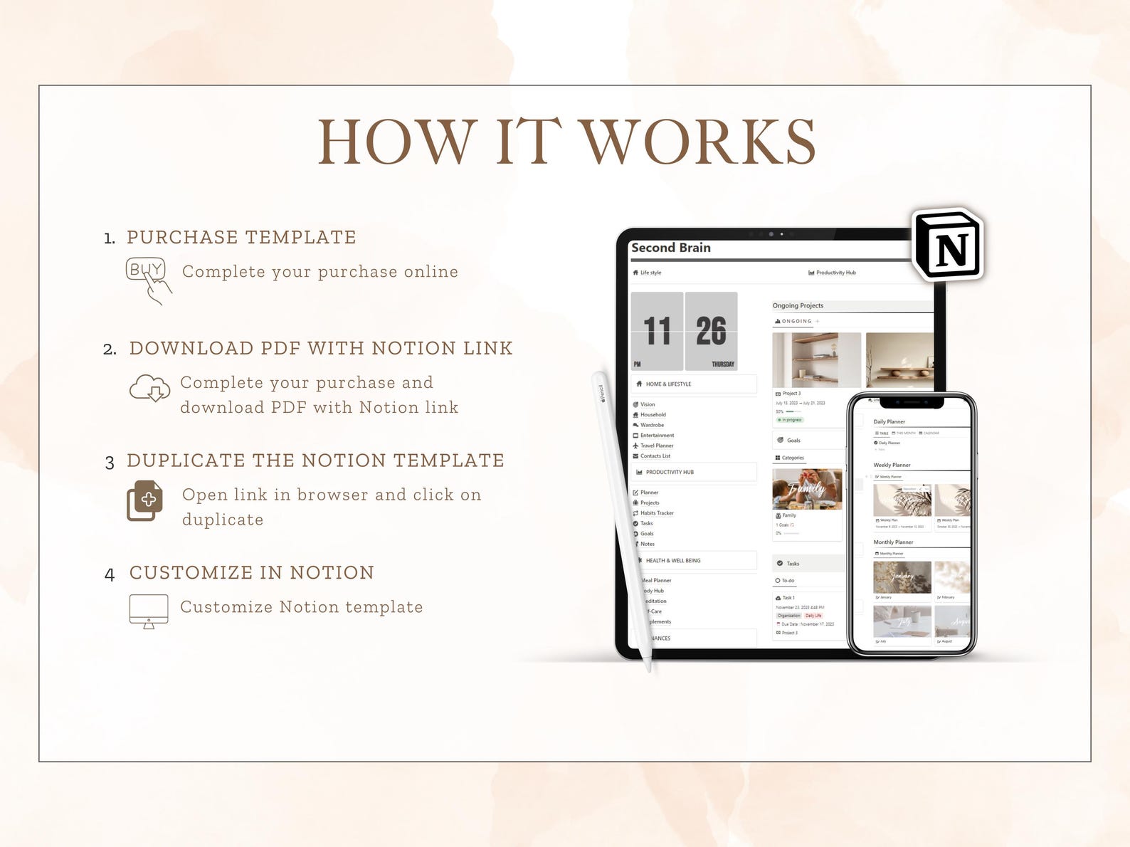 Ultimate Second Brain Notion Template, Notion Second Brain, Notion ...