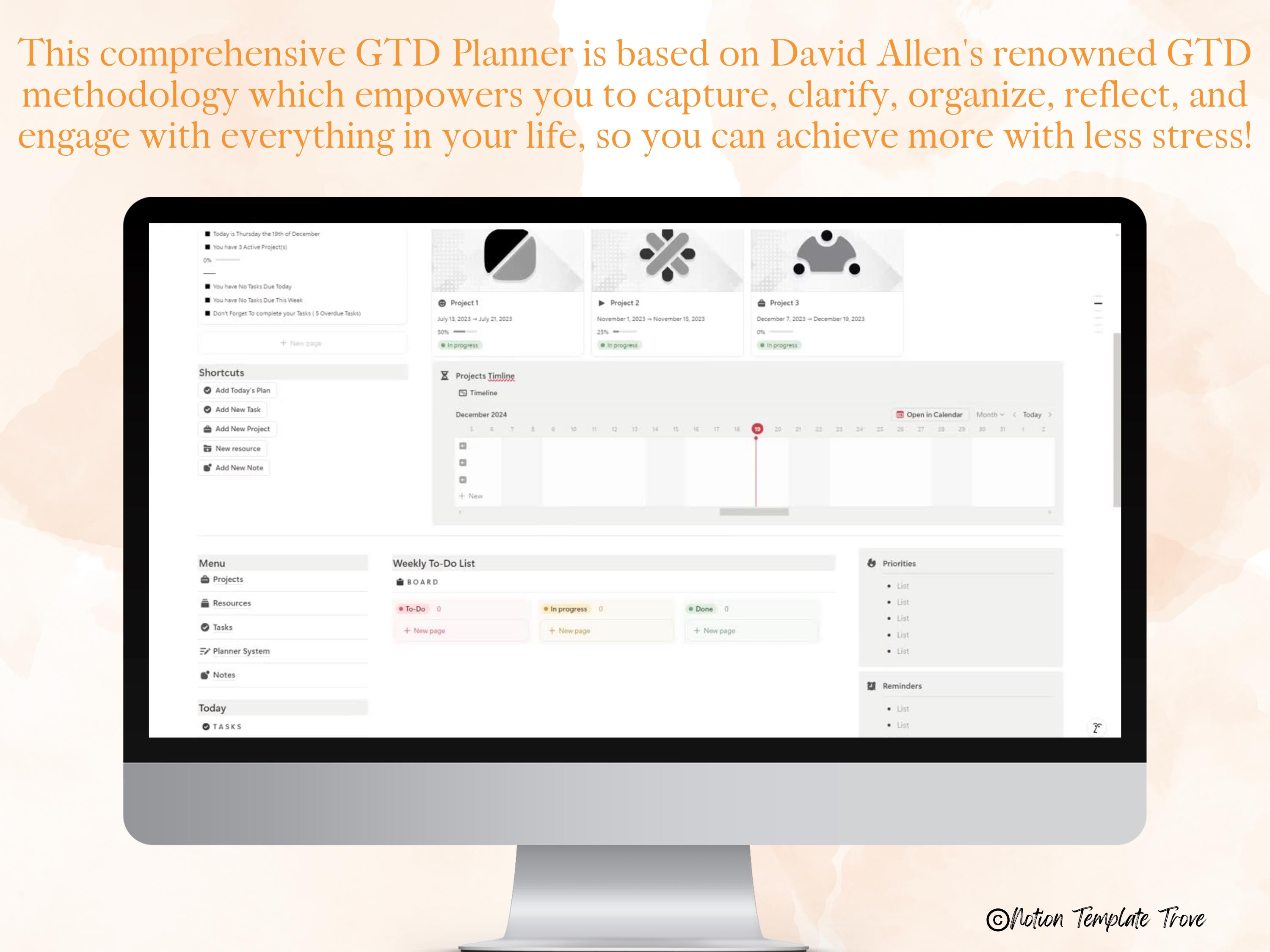 Ultimate GTD Notion Template Planner | Task Manager, Project Tracker ...