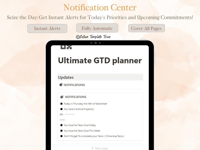 Ultimate GTD Notion Template Planner | Task Manager, Project Tracker ...