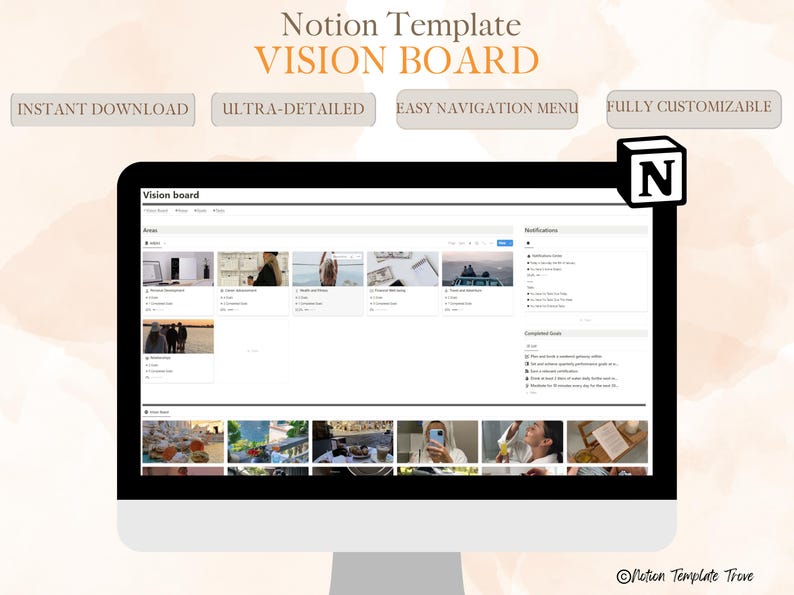 Notion Vision Board, 2025 Vision Board, Goal Setting Planner, Vision ...