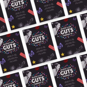 Olivia Rodrigo Guts Inspired Birthday Invitation Template Purple Stars ...