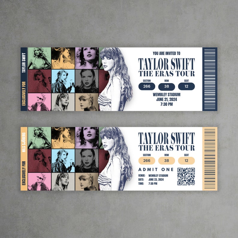 Eras Tour Inspired Concert Ticket Printable Custom Event Souvenir Gift ...