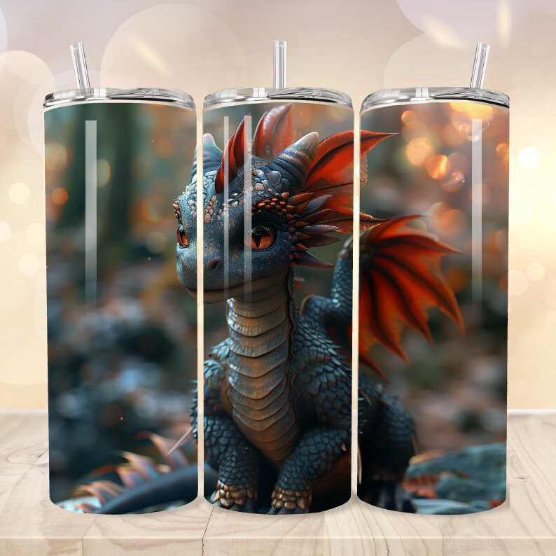 25 Dragon Sublimation Designs, Dragon Tumbler Wraps Bundle, 20oz ...