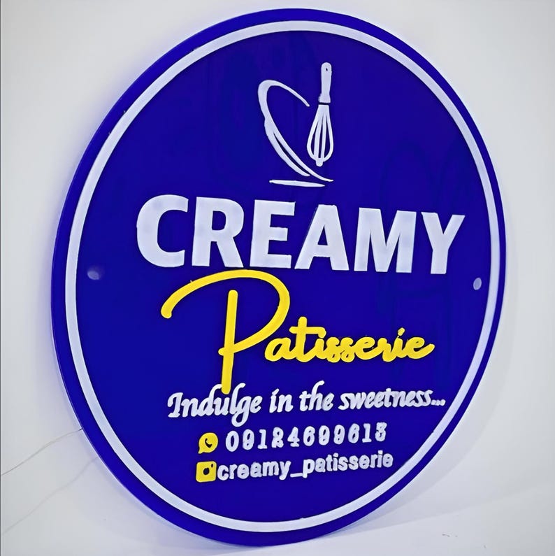 Custom Round Business Logo Sign, 3D Business Wall Sign, Custom Logo ...