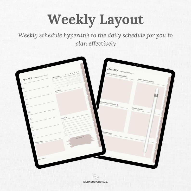Undated Digital Planner, Ipad&android Planner, Goodnotes, Notability ...