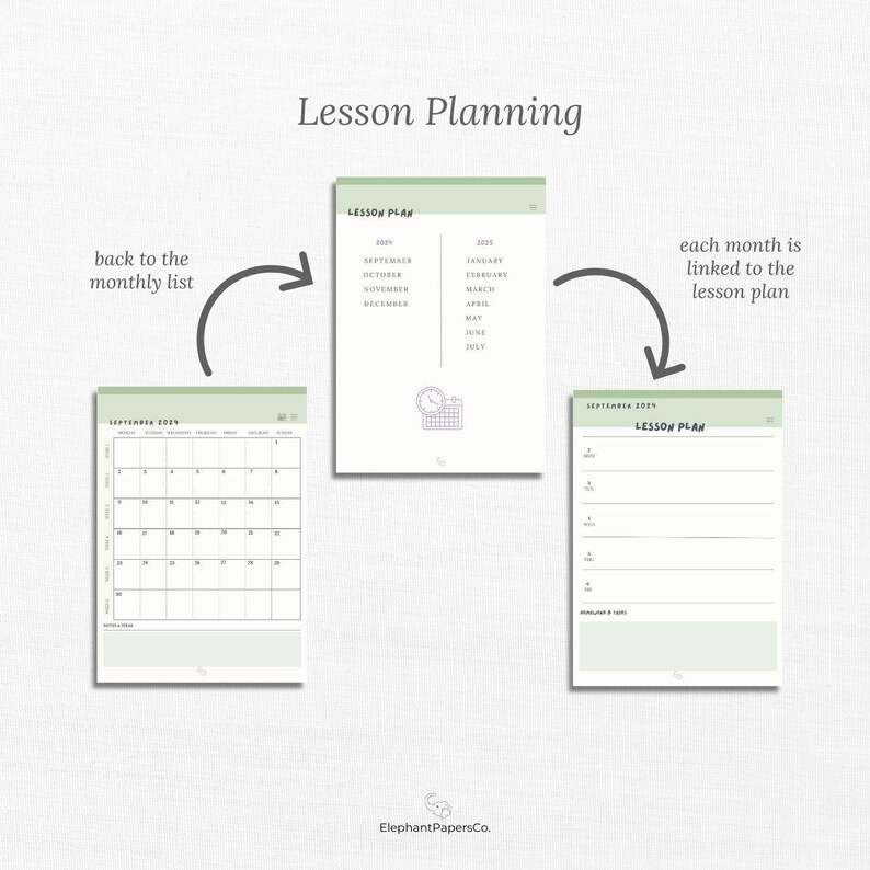 Teacher Planner 2024-2025, Digital Academic Planner, Printable Back to ...
