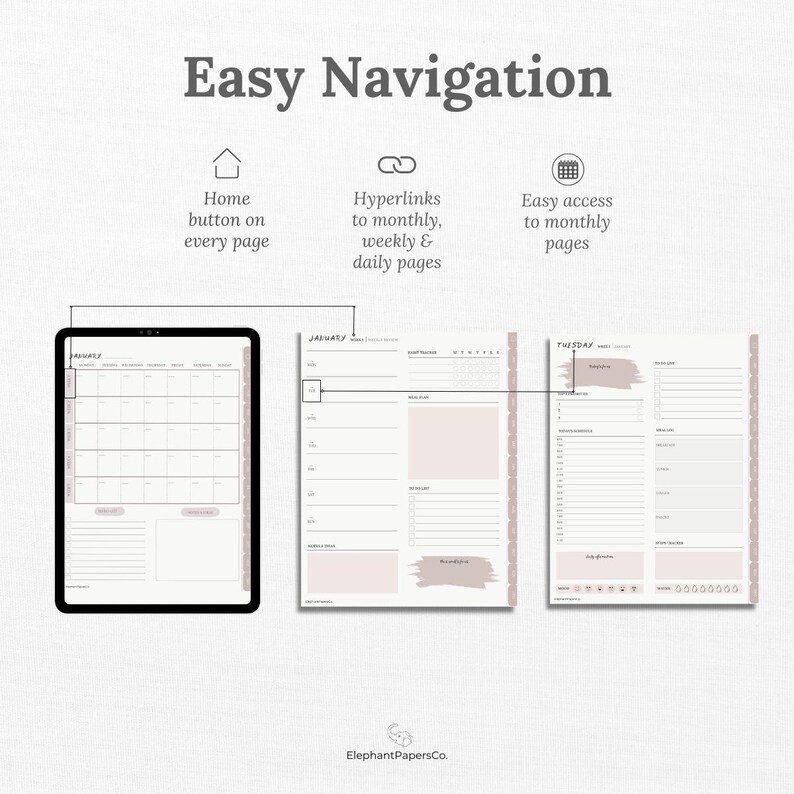 Undated Digital Planner, Ipad&android Planner, Goodnotes, Notability ...