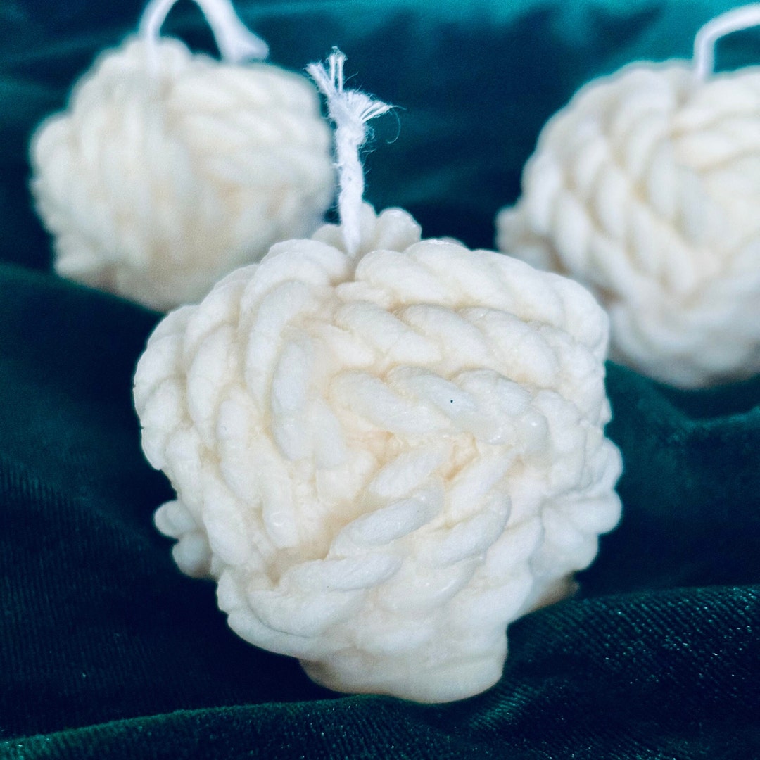 Yarn Ball Soy Wax Candle, Scented Rope Candle, Decorative Pillar, Knot ...