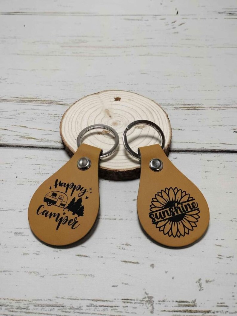 Custom Leather Key Fob, Personalized Leather Keychain, Logo Leather Key ...