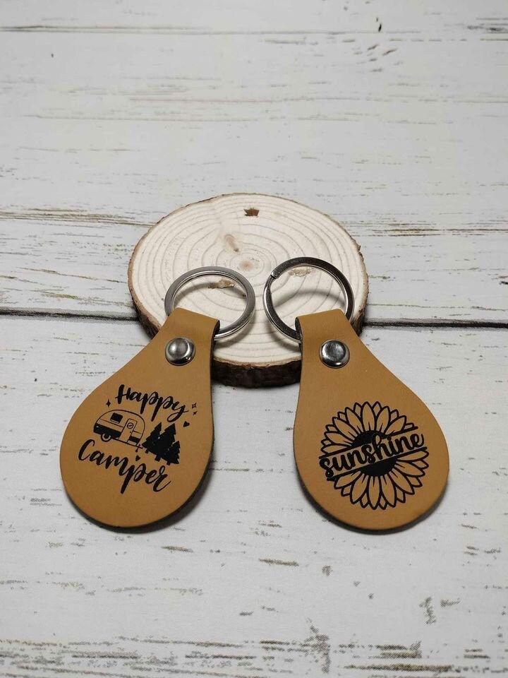 Custom Leather Key Fob, Personalized Leather Keychain, Logo Leather Key ...