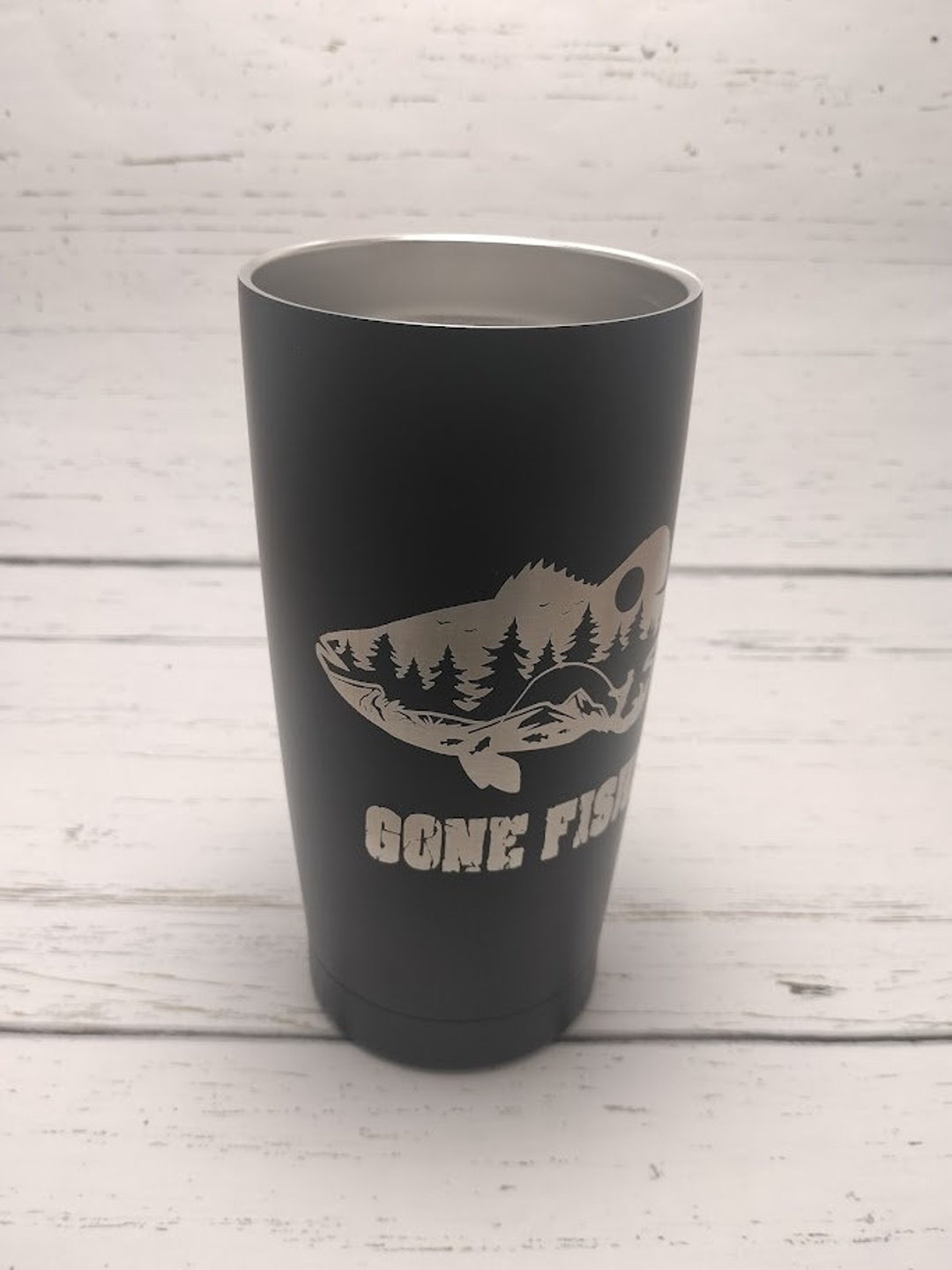 Gone Fishing - Engraved Stainless Steel Fishing Tumbler, Fishing Travel ...