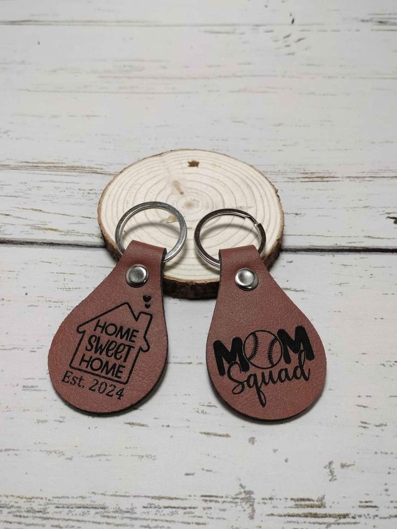 Custom Leather Key Fob, Personalized Leather Keychain, Logo Leather Key ...