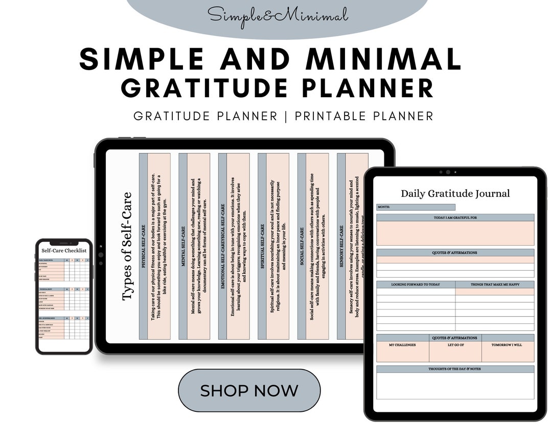 Gratitude Planner Templates for CANVA / Self Help Planners / Gratitude ...