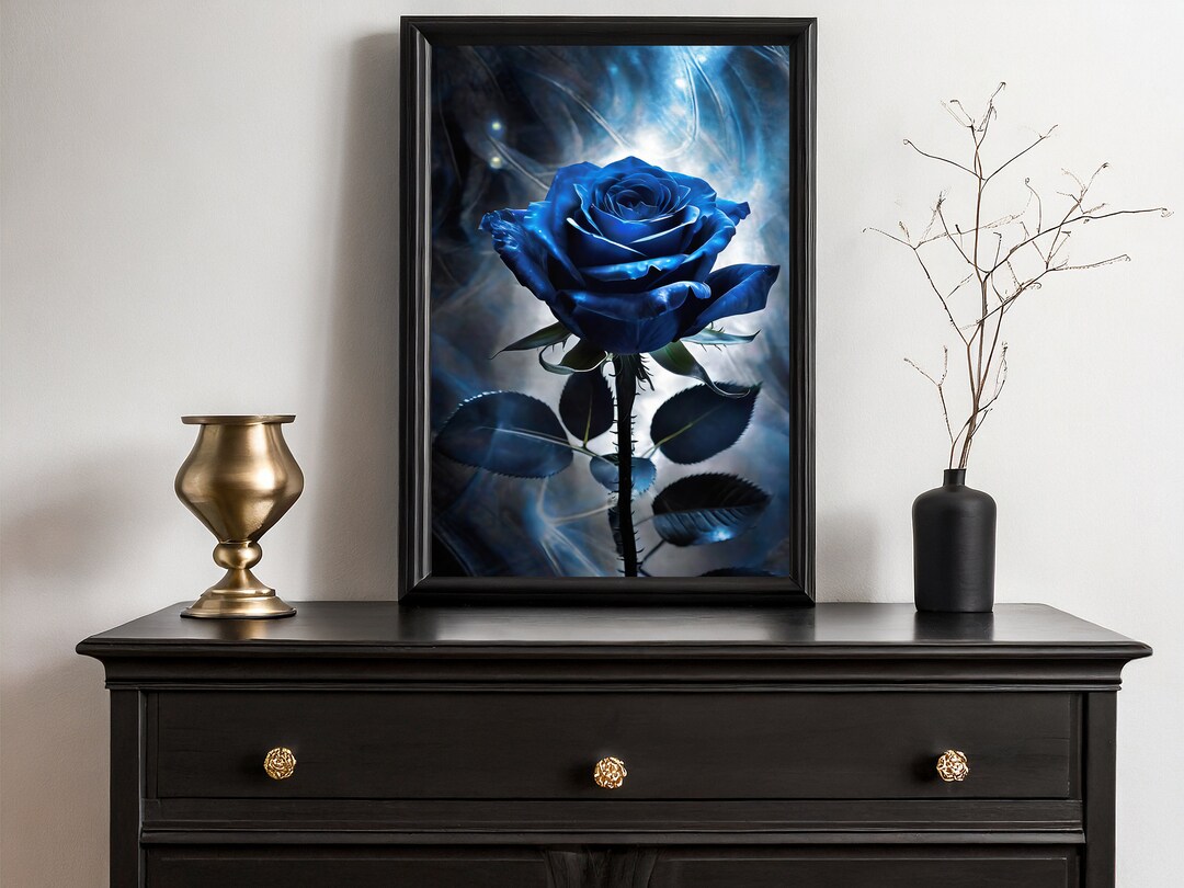 Photo Wallpaper, Blue Rose, Stylish Poster, Trendy Decoration, Funky ...
