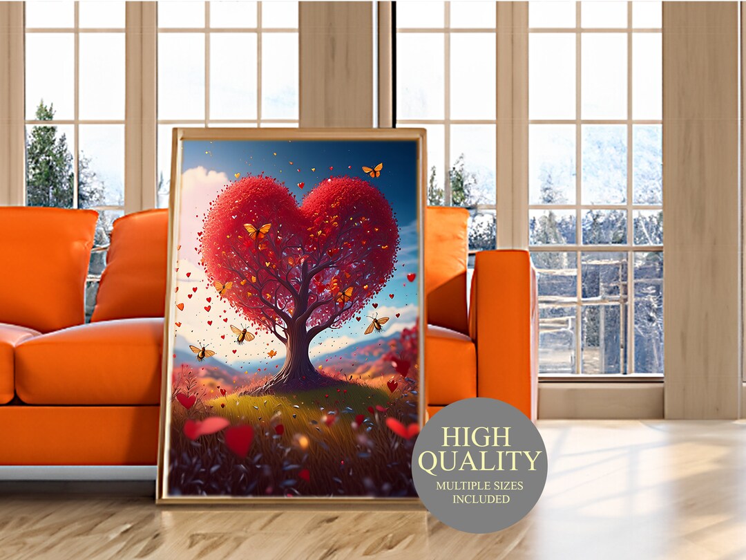 Tree of Hearts, Poster, Picture, Wall Decoration, Love, Partnership ...