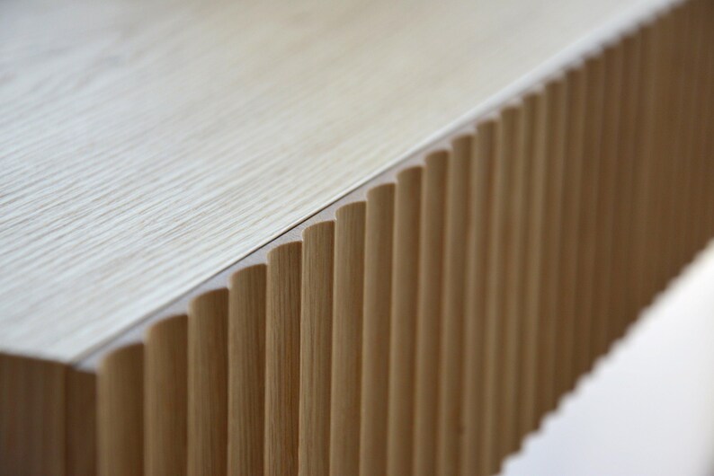 Fluted Dressing Table / Floating Vanity Made of Solid Oak - Etsy