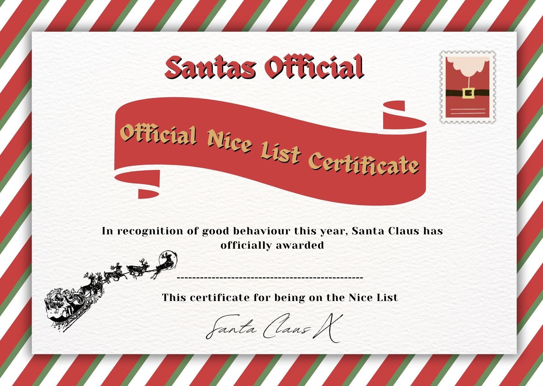 Christmas Nice List Certificate, Christmas, Printable Certificate ...
