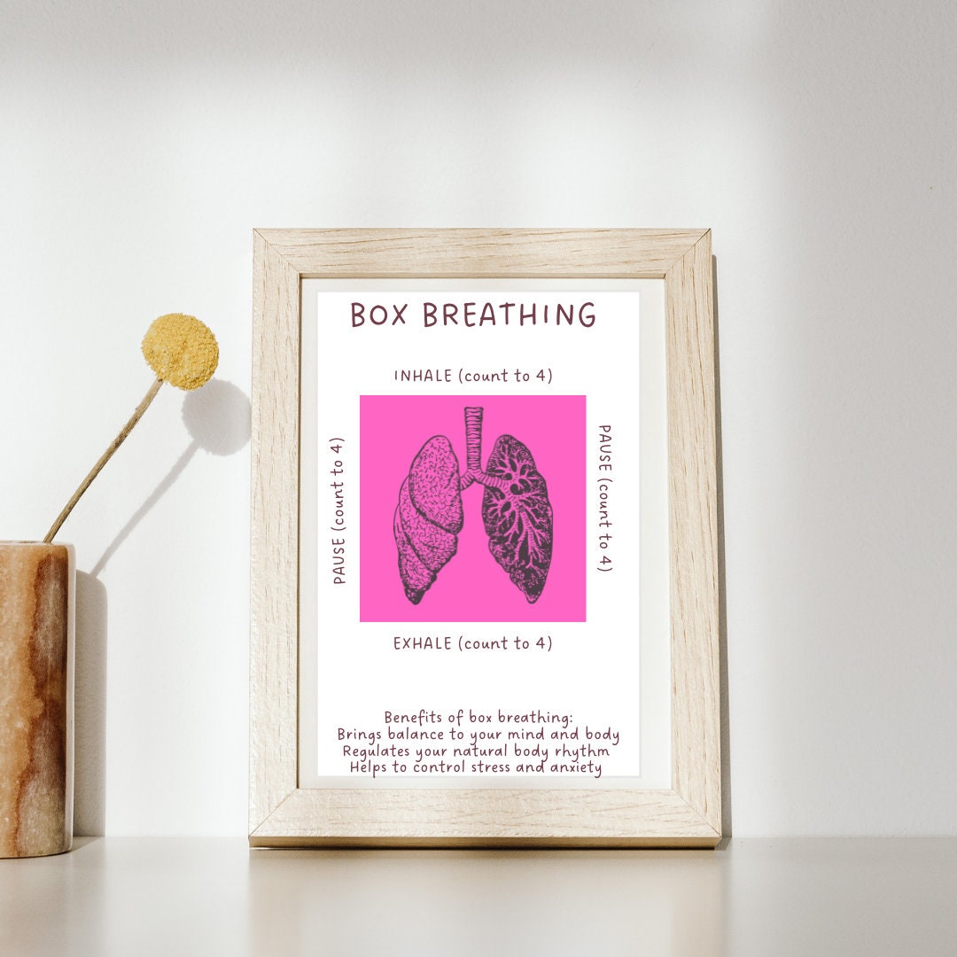 Box Breathing Poster, Anxiety Poster ,I Am Poster, Note to Self ...