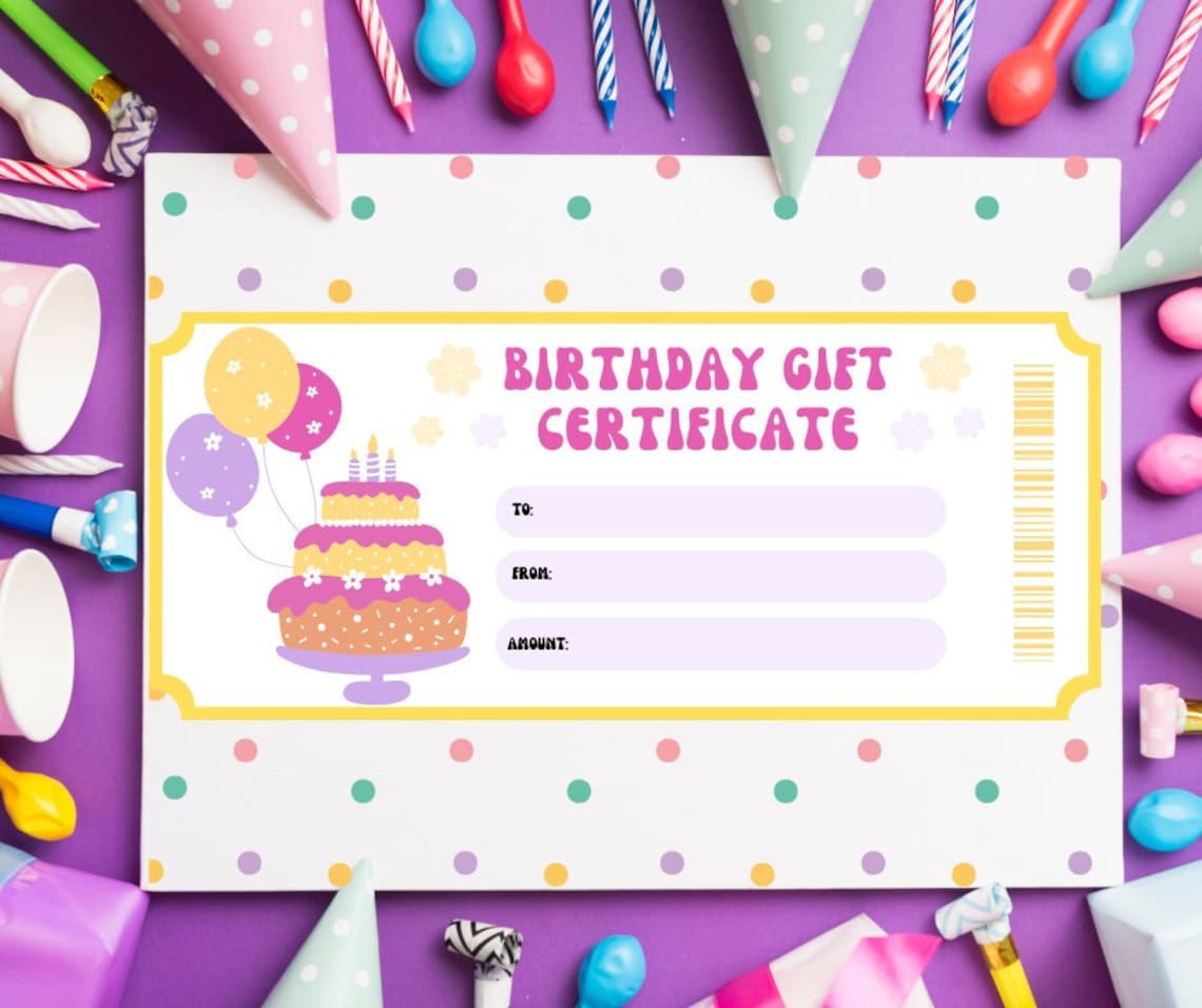 Printable Happy Birthday Gift Voucher Template, Birthday Gift ...