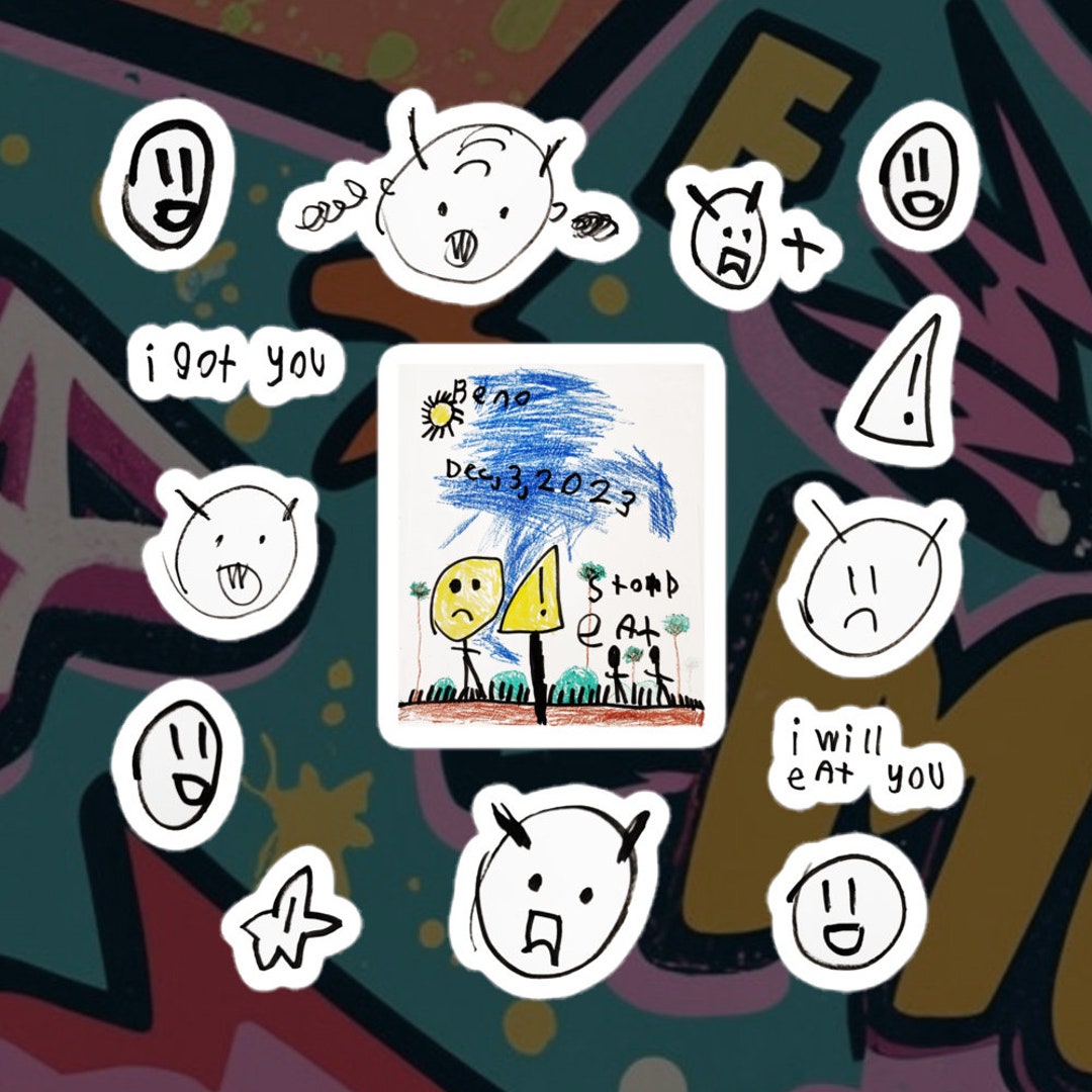 Stages of Anger Five Year Old Drawing Bubble Free Vinyl - Etsy