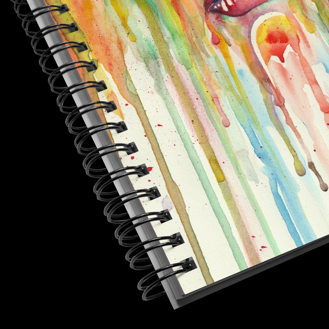 Psychedelic Necronomicon Melting Face Acid Rainbow Watercolor Dotted ...