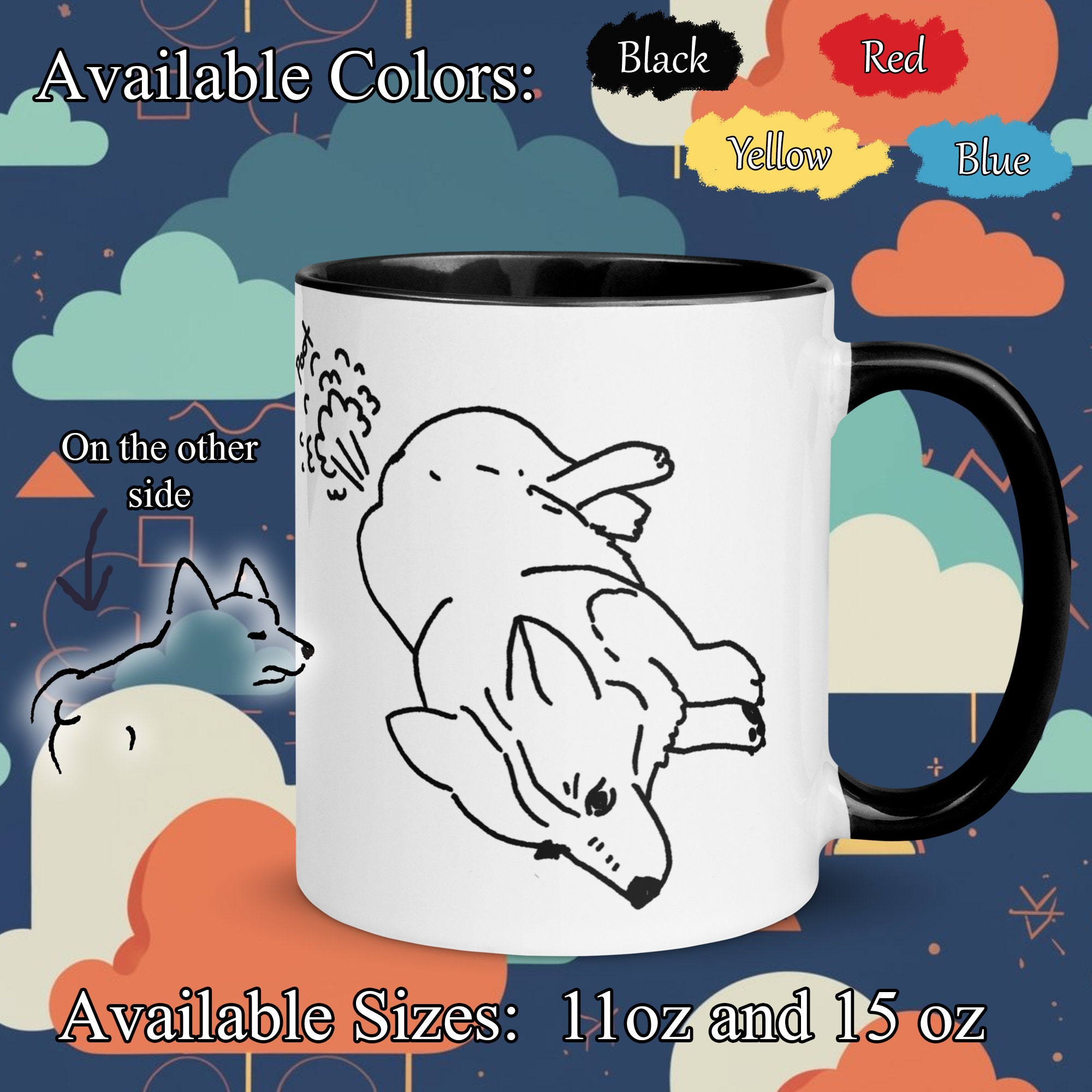Poot Funny Farting Corgi Butt Drawing Mug - Etsy