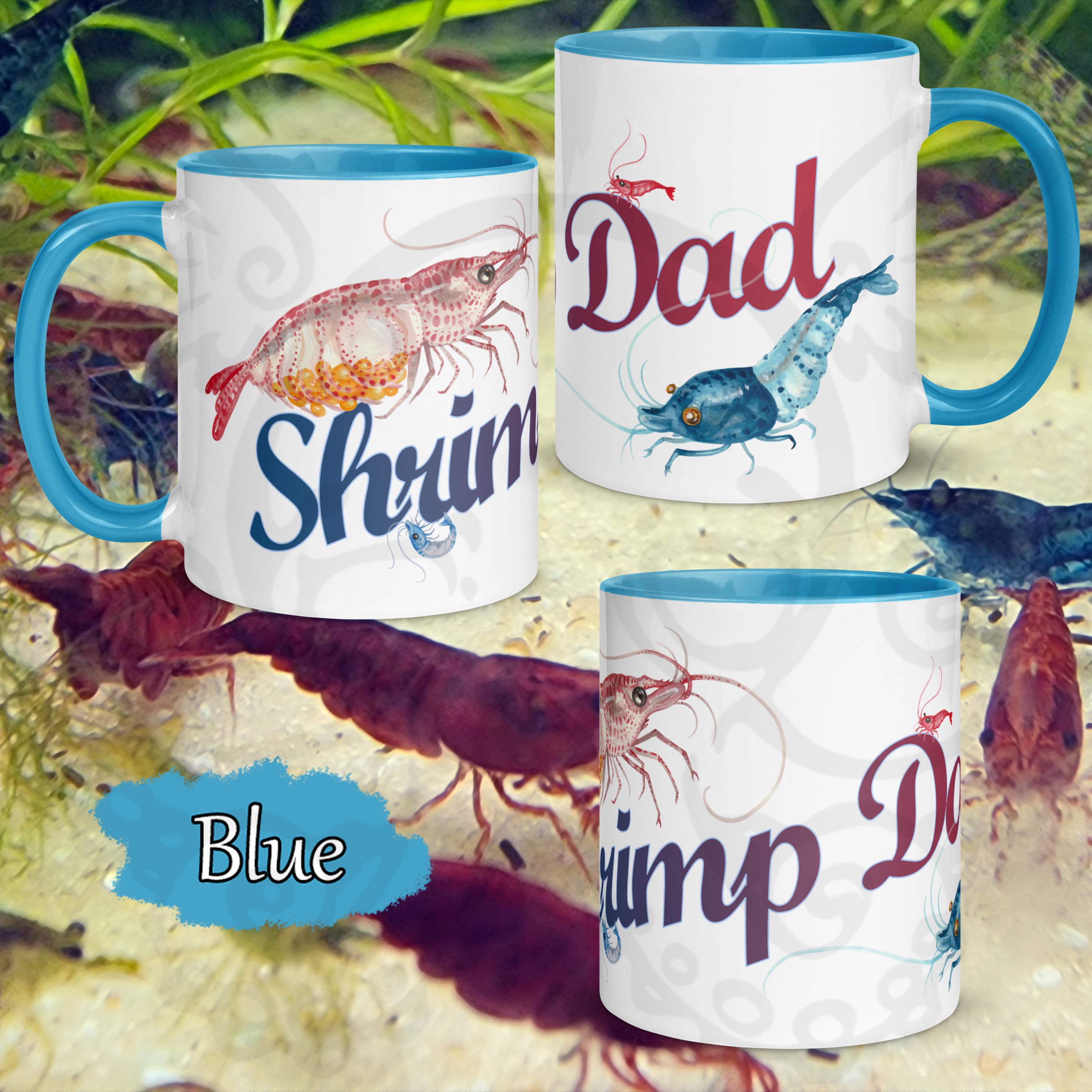 Shrimp Dad Mug With Colored Handle and Inside - Etsy